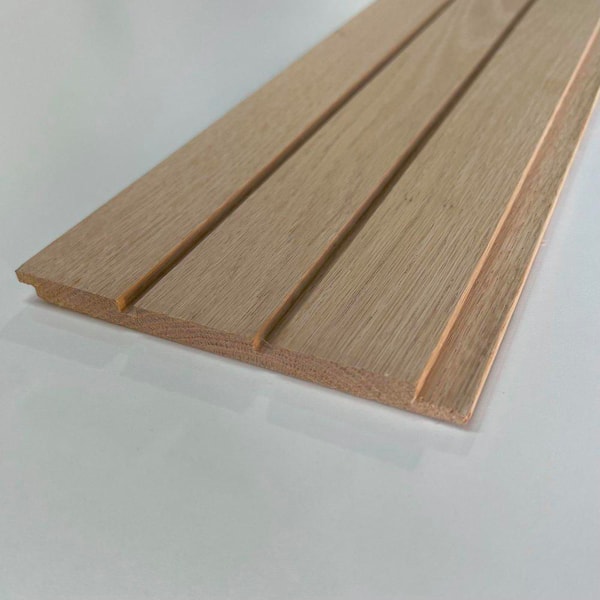 Timeline Fluted Solid Oak 3/8 in. x 5.25 in. x 72 in. 15.75 SF ...