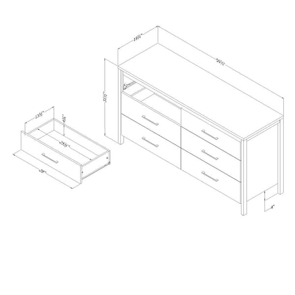 Munich 6 drawer double dresser store