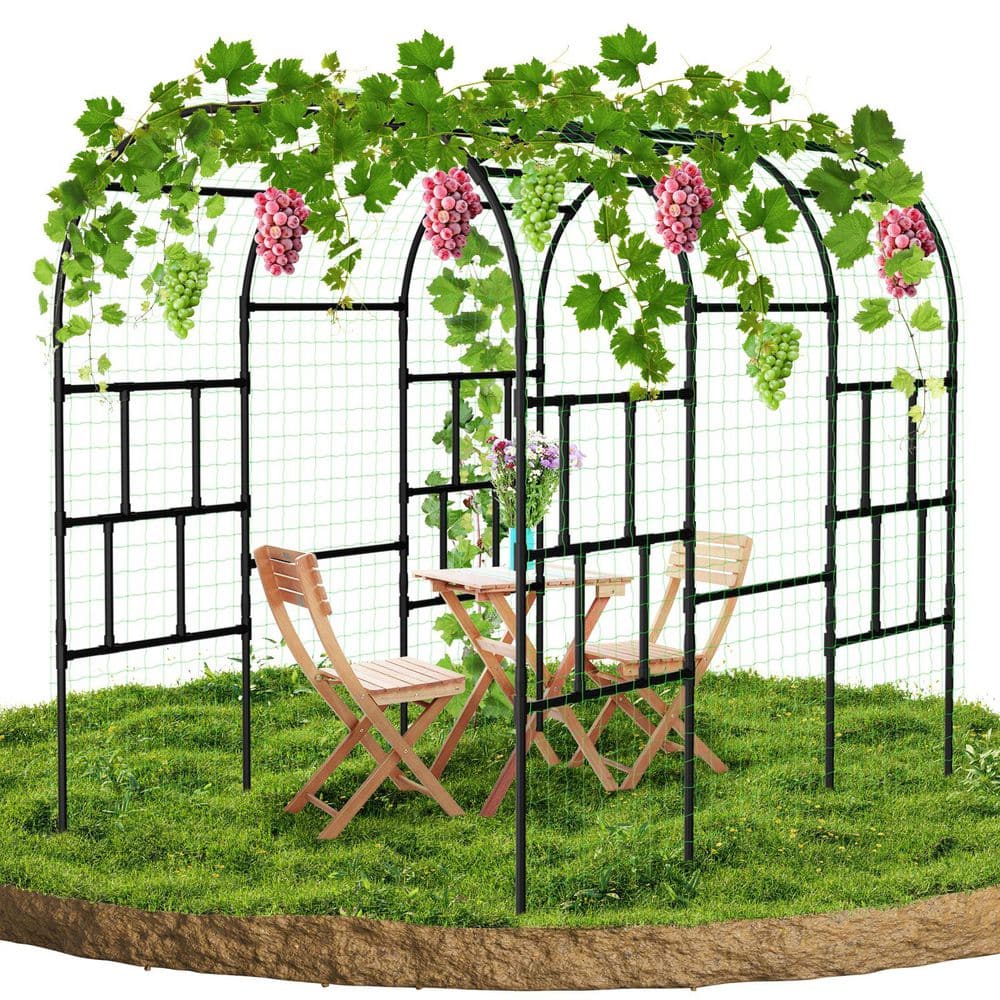 ABORON Outdoor Garden Arch Trellis 118 in. x 79 in. x 87 in. Extra ...