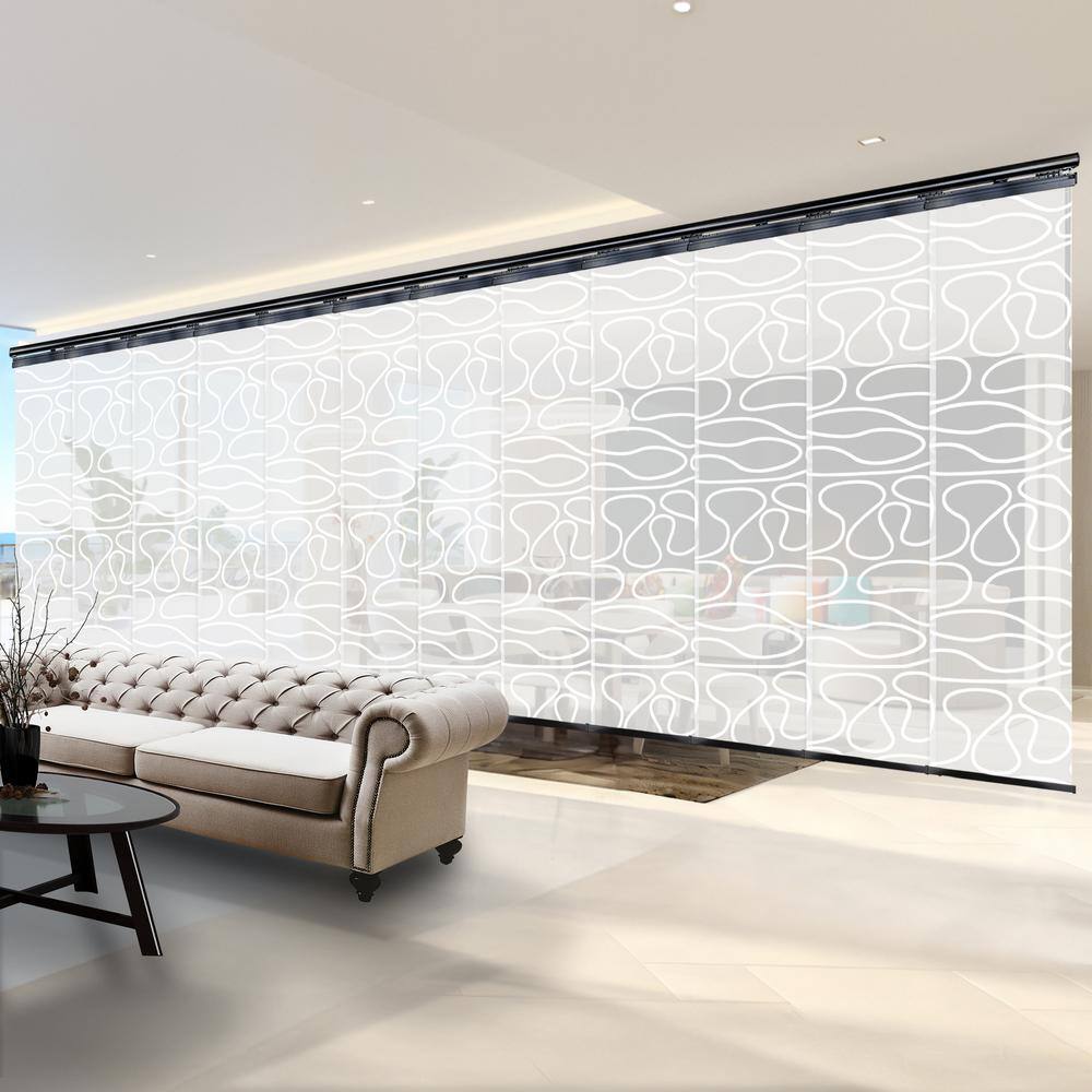 EMOH Swirl 140 in. x 260 in. W x 94 in. L Adjustable 12-Panel Black ...