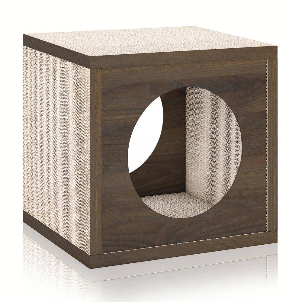 Way Basics Katsquare Royal Walnut Eco zBoard Paperboard Cat Cube ...