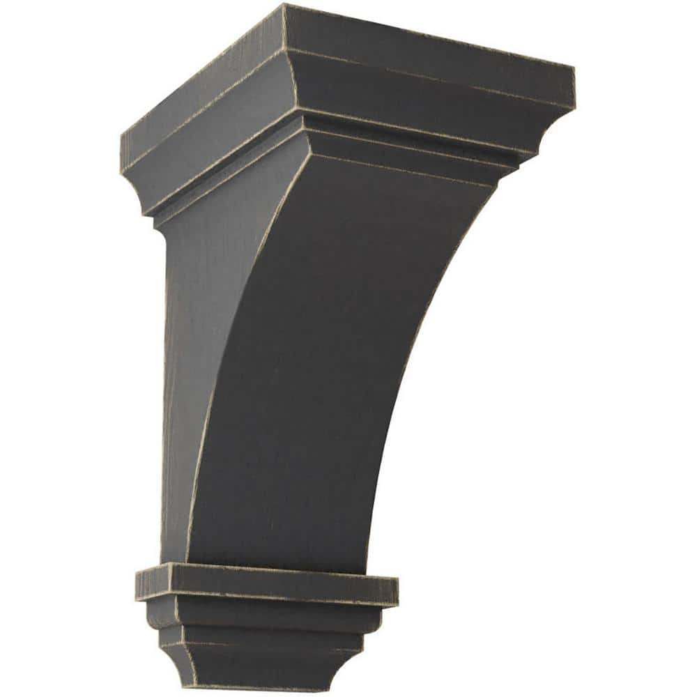 Ekena Millwork 6 in. x 12 in. x 6-3/4 in. Black Large Jefferson Wood ...