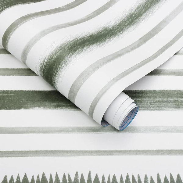 Dark Green Line Stripe Contact Paper Peel and Stick Wallpaper ...