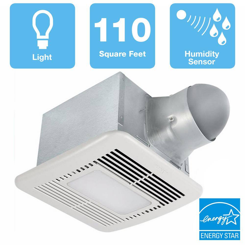 Delta Breez Signature 80/110 CFM Adjustable Speed Ceiling Exhaust Bath ...