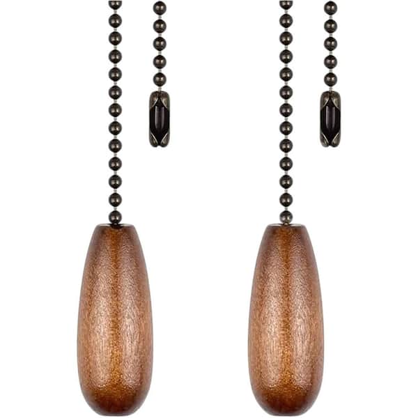 phyfalip Retro Style 12 in. Wooden Decorative Ceiling Fan Pull Chains ...