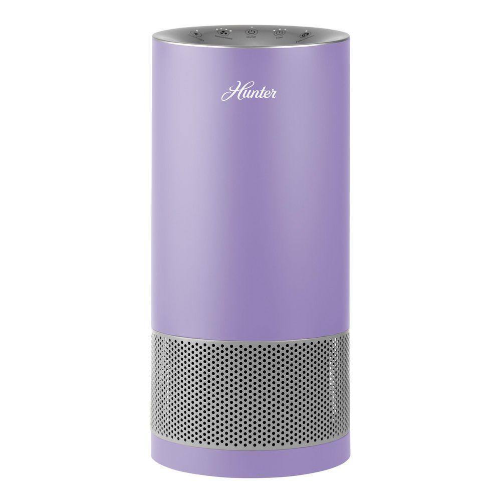 Hunter HP400 104 sq. ft. True HEPA Round Tower Air Purifier for Bedroom ...