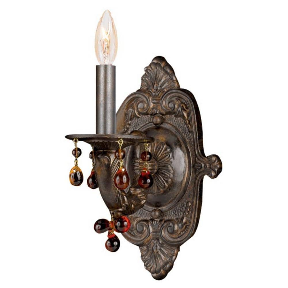 Crystorama Paris Market 6.25 in. 1-Light Venetian Bronze Wall Sconce ...