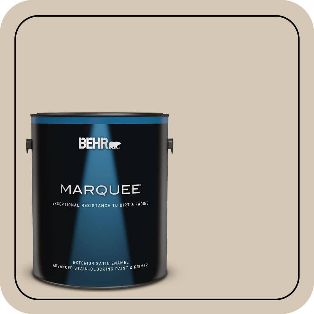 BEHR MARQUEE 1 gal. #MQ3-10 French Beige Satin Enamel Exterior Paint ...