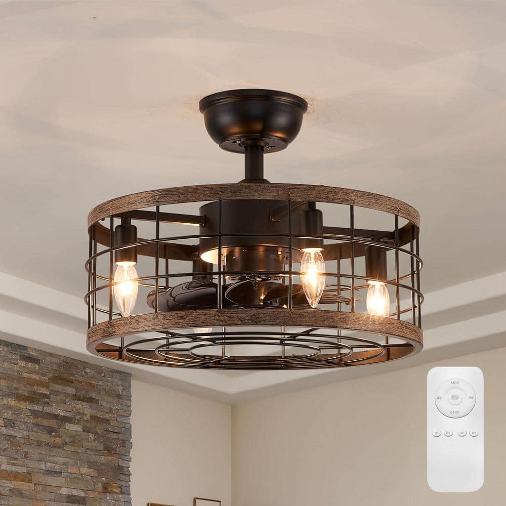 Reviews for ANTOINE 18 in. Indoor 4-Light Black Farmhouse Caged Ceiling ...