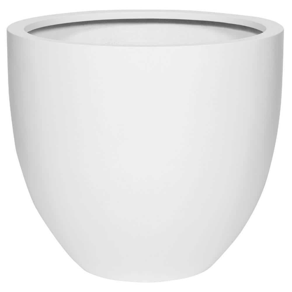 PotteryPots Jesslyn Small 19.7 in. Dia Matte White Fiberstone Indoor ...