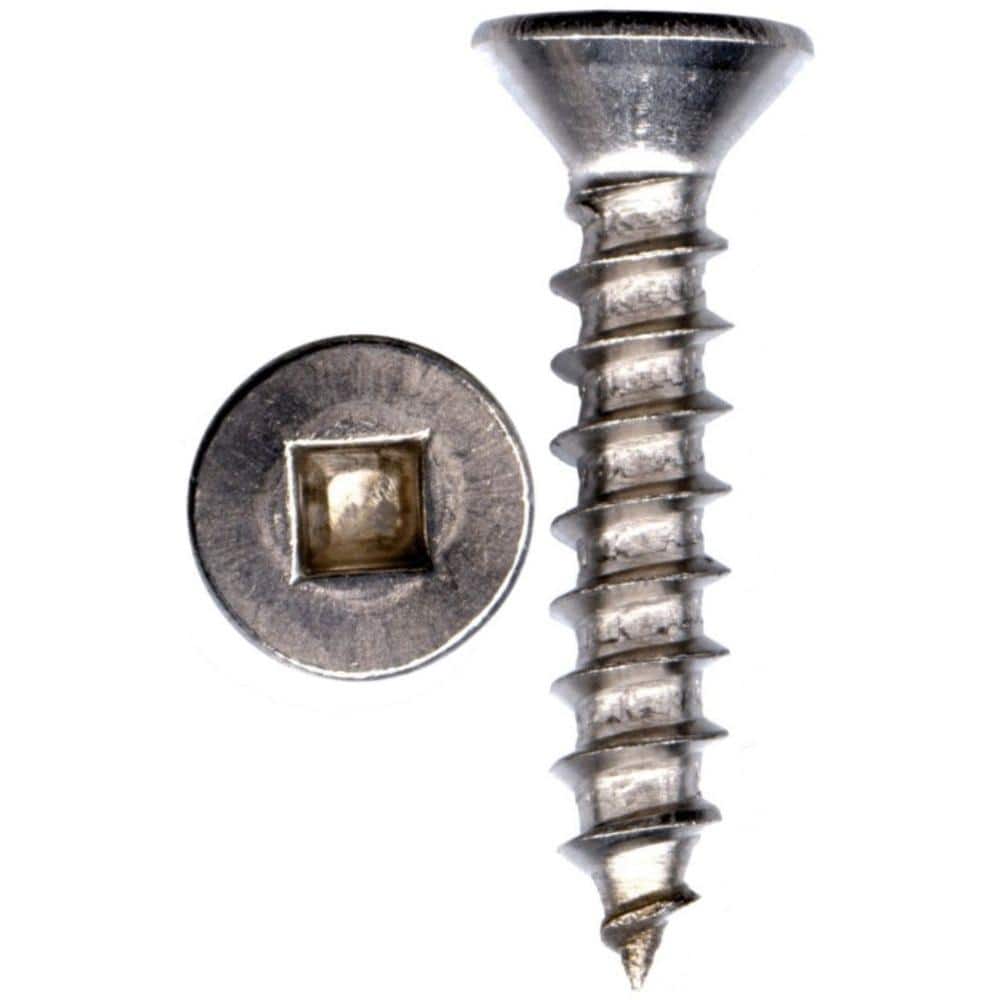 Everbilt #8 2 in. Internal Square Flat-Head Wood Screws (2-Pack) 40951 ...