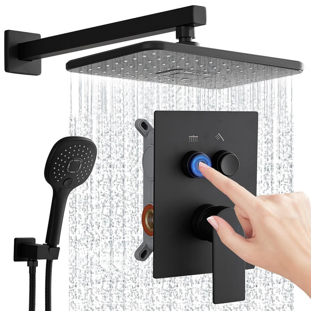 BWE Modern Single Handle 2 -Spray Shower Faucet 2.5 GPM with High ...