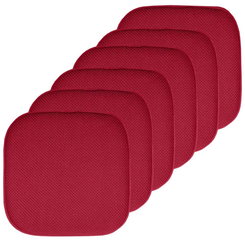 Sweet Home Collection Red, Honeycomb Memory Foam Square 16 in. x 16 in ...