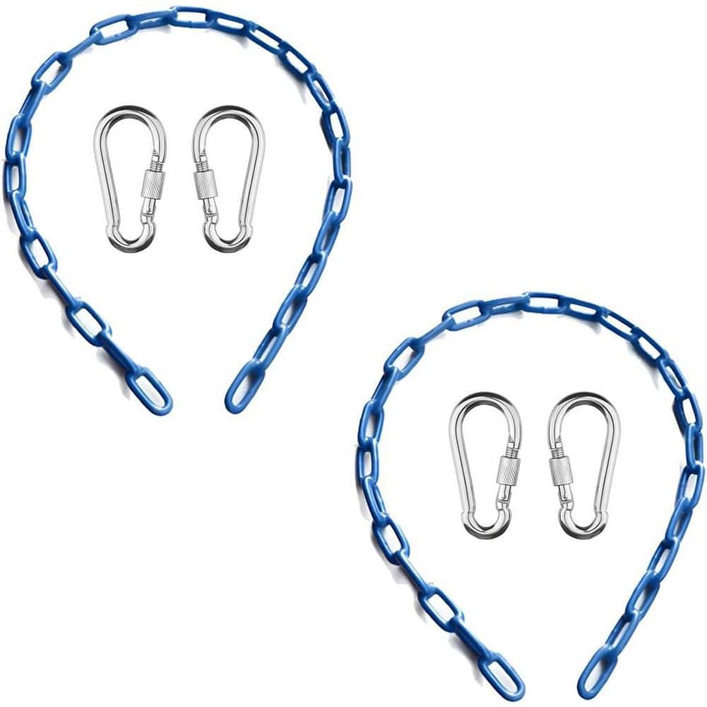 MISOPILY Swing Chains Set - Blue - Heavy Duty Plastic Coated Iron Link ...