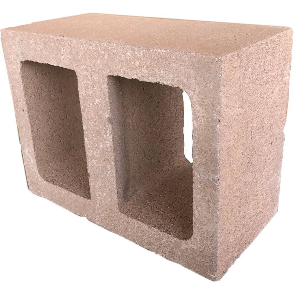 Southwest Block 12 in. x 8 in. x 16 in. Tan Smooth Standard Concrete ...