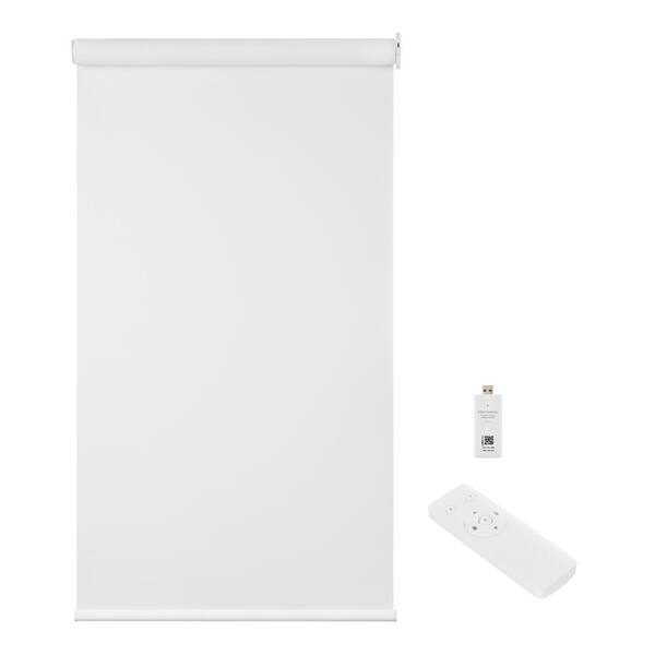 Home Decorators Collection White Cordless Blackout Polyester Fabric ...