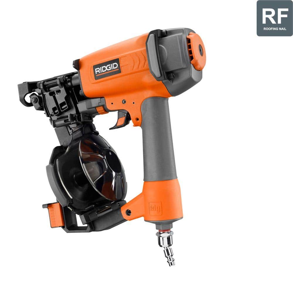 RIDGID Pneumatic 1-3/4 in. 15-Gauge Coil Roofing Nailer R175RND - The ...