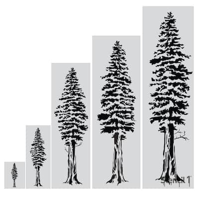 Stencil1 24 in. Redwood Tree Stencil S1_RWT_29