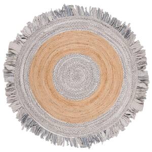 SAFAVIEH Cape Cod Ivory/Light Beige 6 ft. x 6 ft. Round Area Rug ...