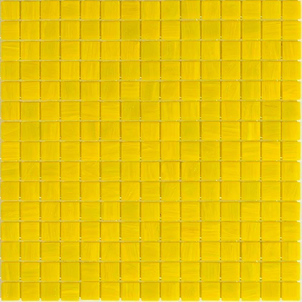 Apollo Tile Celestial Glossy Canary Yellow 12 in. x 12 in. Glass Mosaic ...