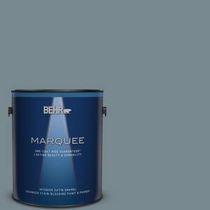 BEHR ULTRA 5 gal. #N470-5 Norwegian Blue Satin Enamel Exterior Paint ...