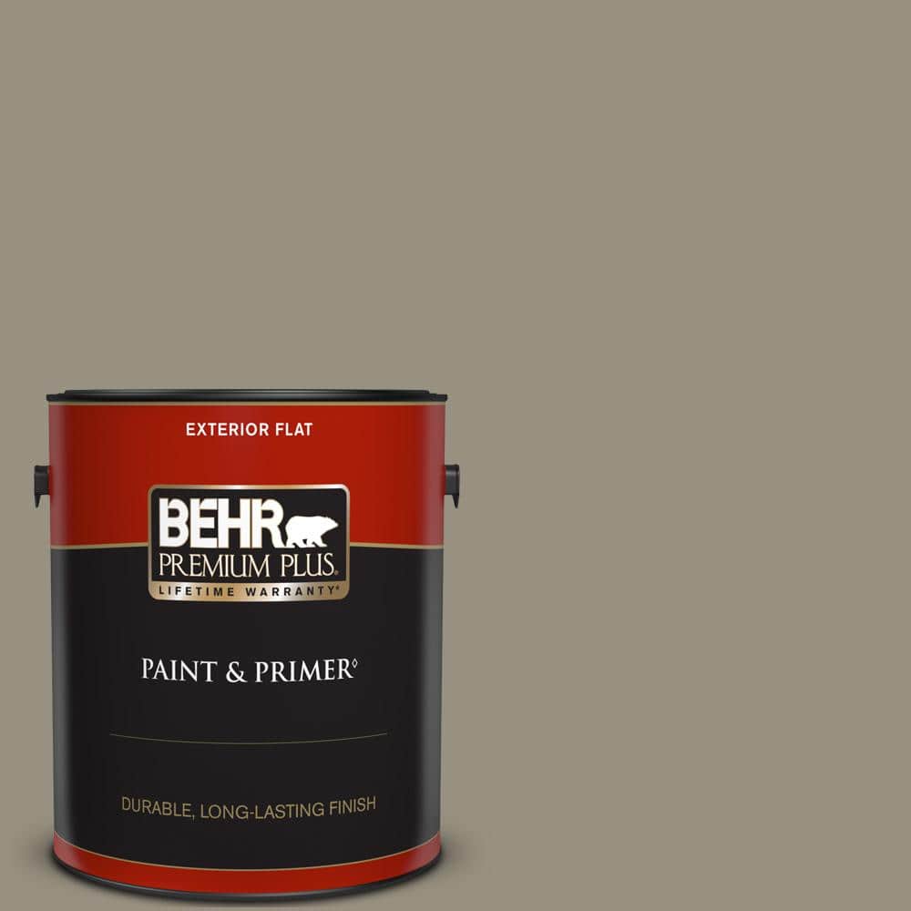 BEHR PREMIUM PLUS 1 gal. #N320-5 Gray Squirrel Flat Exterior Paint ...