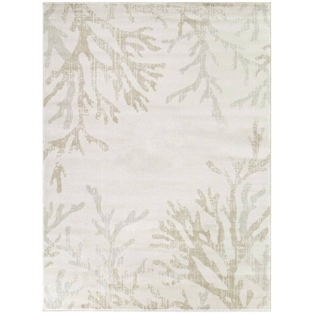 BALTA Kell Taupe 5 ft. x 7 ft. Coral Area Rug 3116801 - The Home Depot