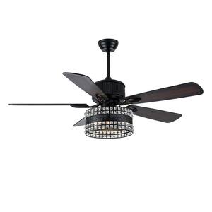 Oaks Aura Gaggiano 52 in. Indoor Black 5 Reversible Blades Glam Crystal ...