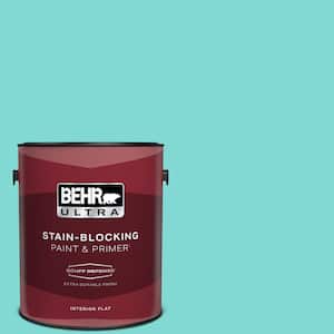 BEHR ULTRA 1 qt. #MQ4-22 Key Largo Satin Enamel Exterior Paint & Primer ...