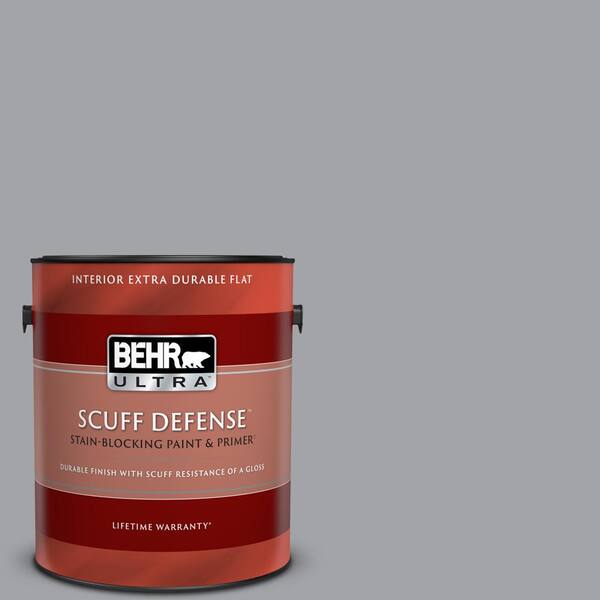 BEHR ULTRA 1 gal. #N530-4 Power Gray Extra Durable Flat Interior Paint ...