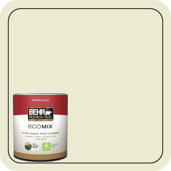 BEHR PREMIUM PLUS 1 qt. #410E-2 Celery Ice Flat EcoMix Plant-Based ...