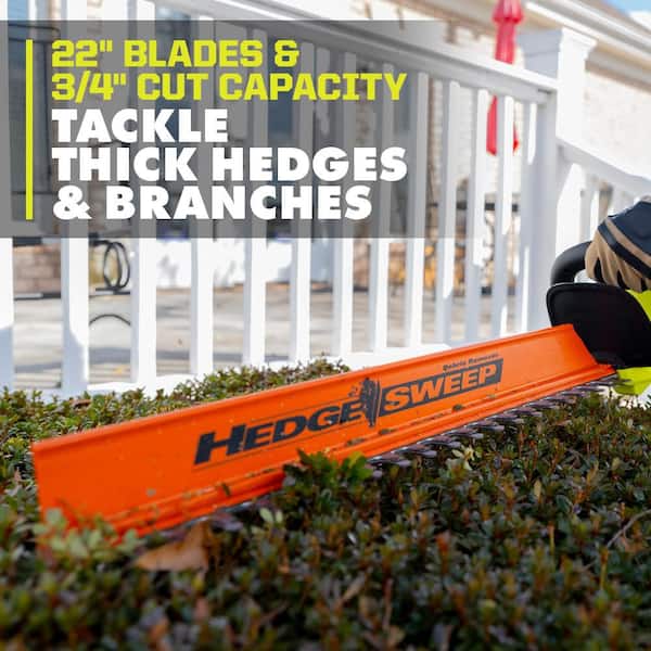 RYOBI ONE + 18V 22 in. Lithium-Ion Cordless Hedge Trimmer with Debris ...
