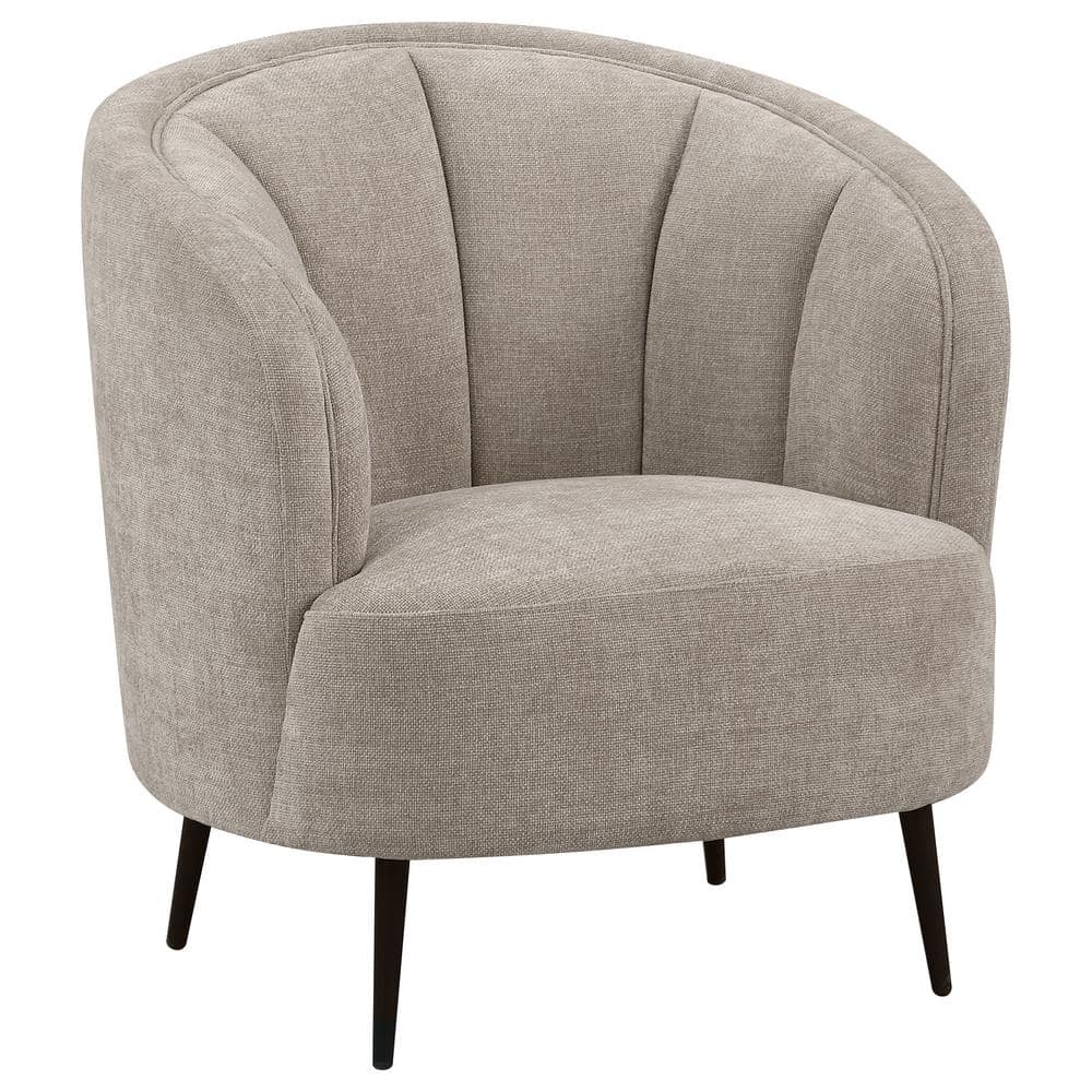 Coaster Ellorie Beige Fabric Accent Chair with Upholstered Channel Back ...