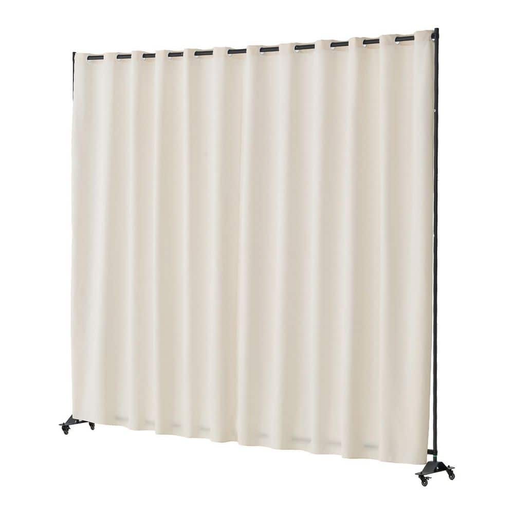 SKYSHALO Room Divider, Portable, with Wheels Curtain Divider Stand ...