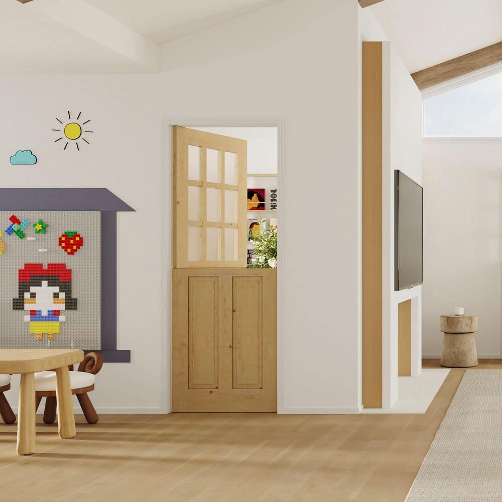 Have a question about TENONER 30 in. x 80 in. 9 Lite Frosted Glass ...