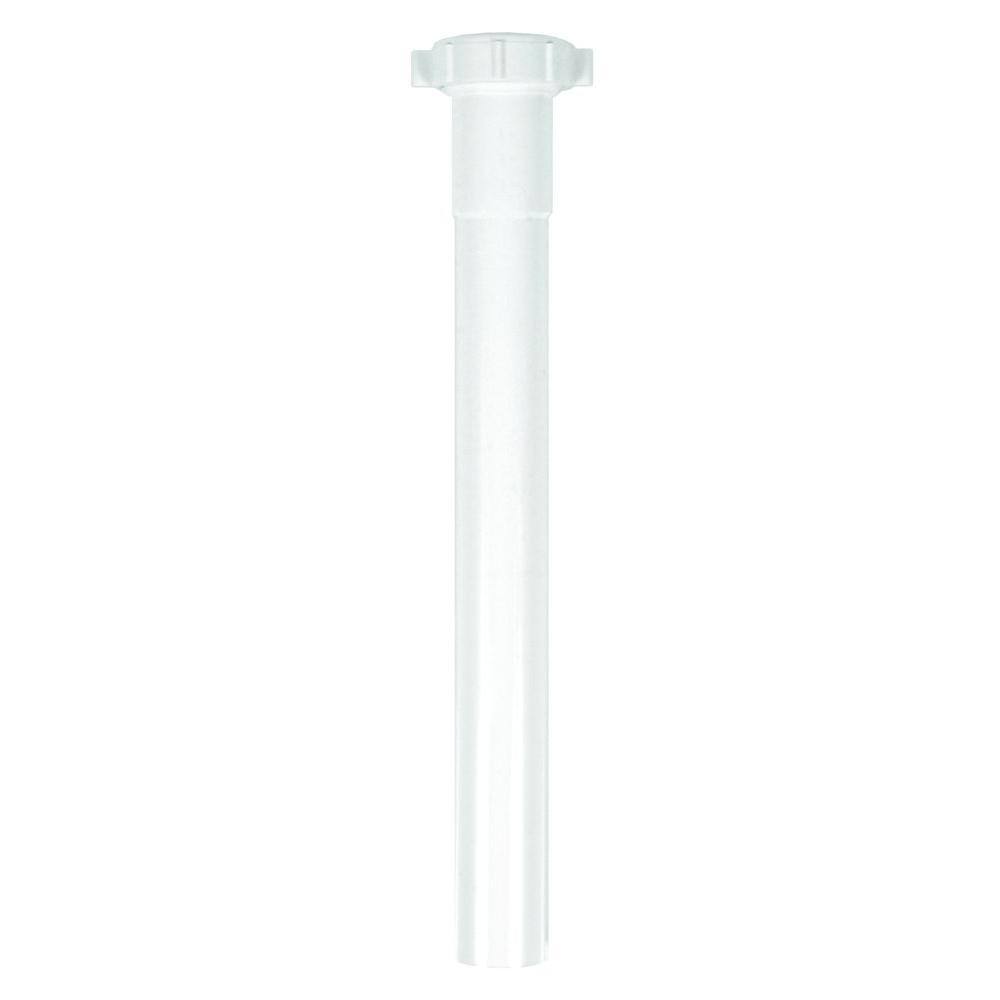 OATEY 1-1/4 in. x 12 in. White Plastic Slip-Joint Sink Drain Extension ...