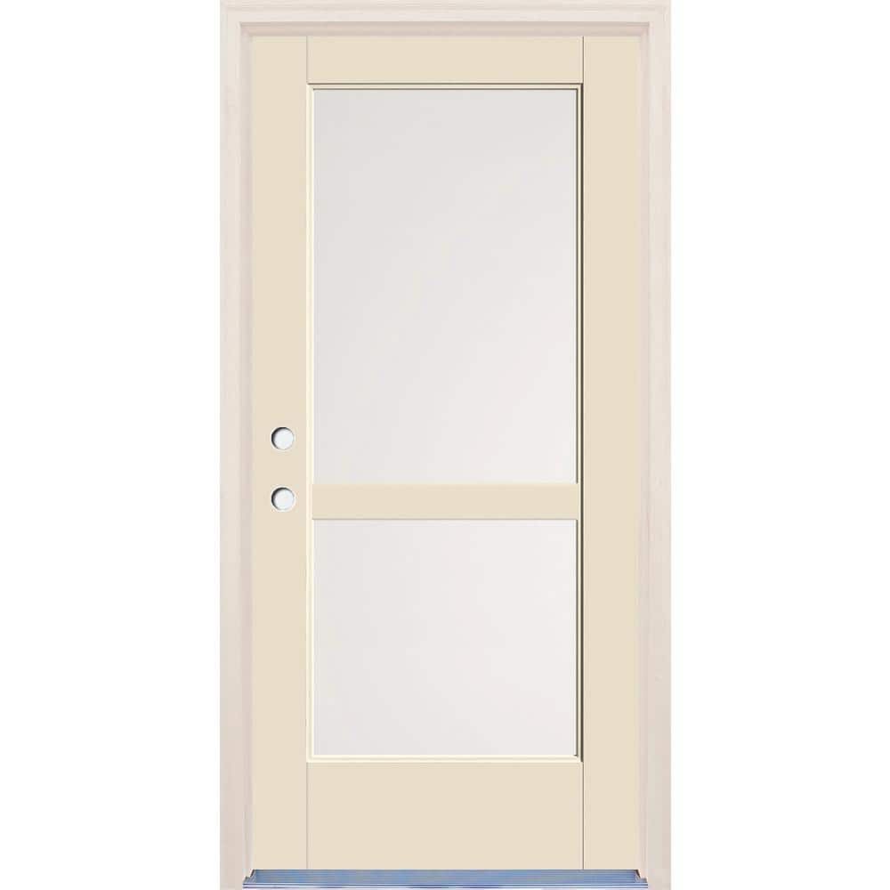 Builders Choice 36 in. x 80 in. Right-Hand/Inswing 2 Lite Satin Etch ...