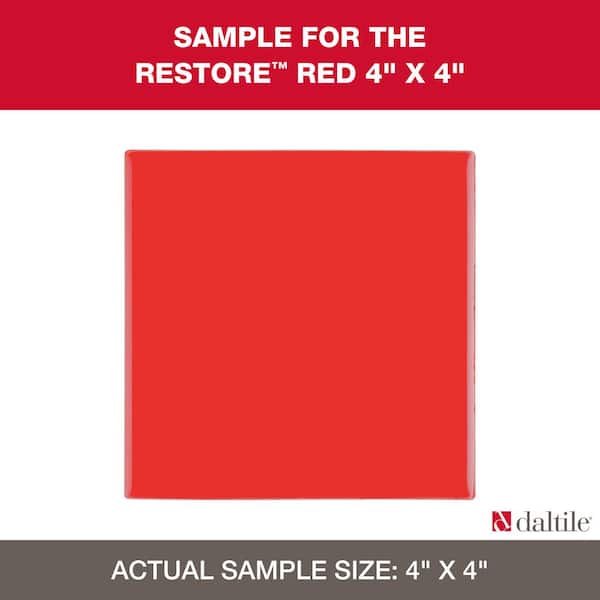 Daltile Restore Red 4 in. x 4 in. Glazed Ceramic Sample Tile ...