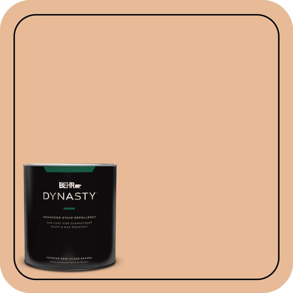 BEHR DYNASTY 1 qt. #280C-3 Fresh Praline Semi-Gloss Enamel Interior ...