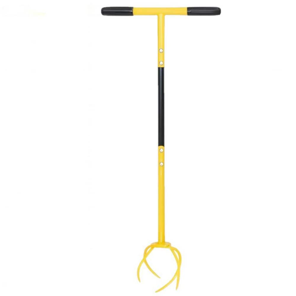 37 x 17.7 in. 4-Tine Steel Handle Hand Cultivator Twist Tiller with ...