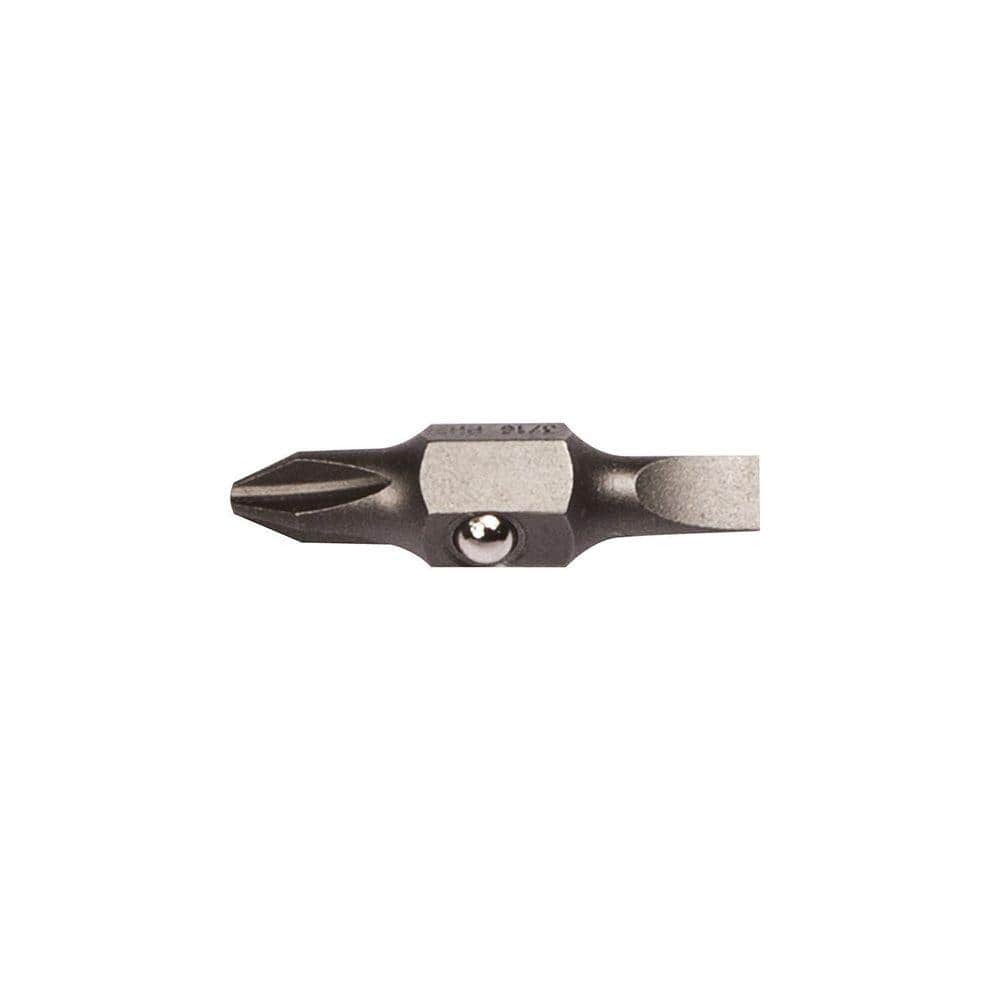 Klein Tools #2 Phillips and 3/16 in. Slotted Replacement Bits (2-Piece ...
