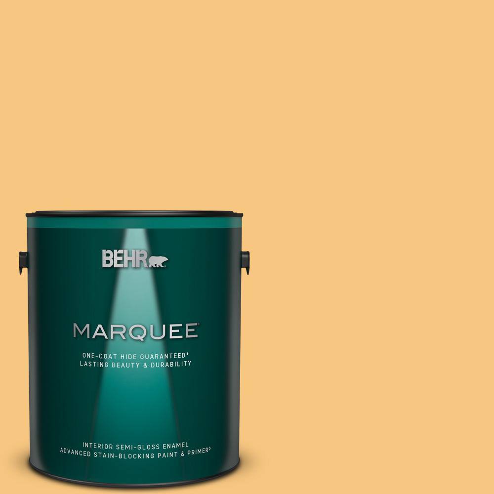 BEHR MARQUEE 1 gal. #PPU6-07 Jackfruit Semi-Gloss Enamel Interior Paint ...