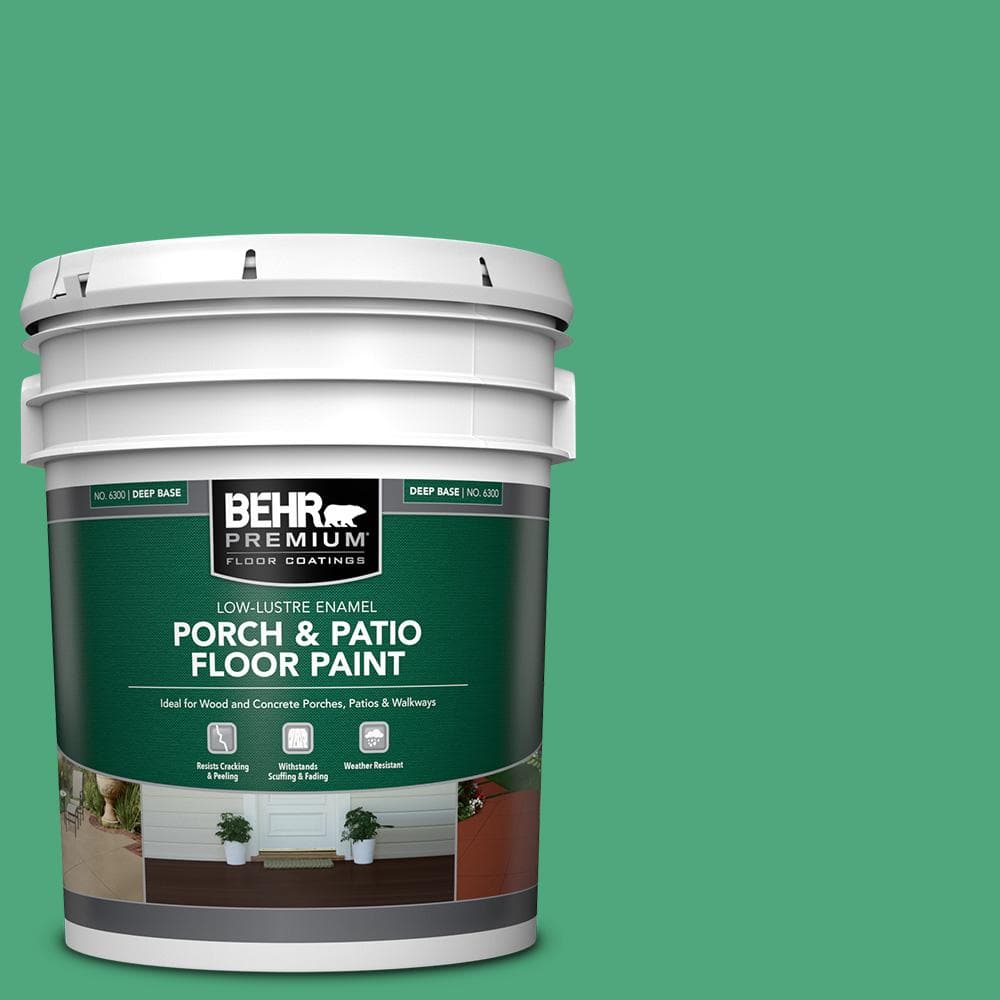 BEHR PREMIUM 5 gal. #P420-5 Shamrock Green Low-Lustre Enamel Interior ...