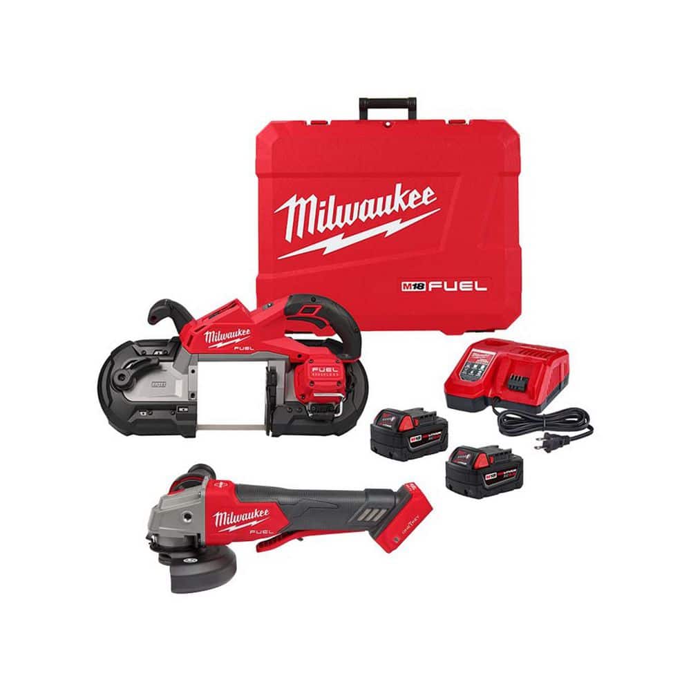 Milwaukee M18 FUEL 18V Lith-Ion Brushless Deep Cut Band Saw w/ (2) M18 ...