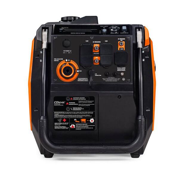 Generac 3800/3000-Watt Dual Fuel Inveter Generator, Fully Enclosed Case ...
