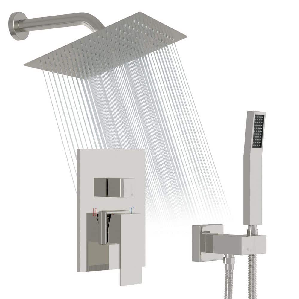 Logmey 2-Spray 8 in. Dual Shower Head and Handheld Shower Head in ...