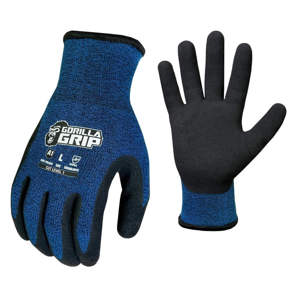 GORILLA GRIP Large Insulated Precision Grip A1 Cut Resistant Outdoor ...