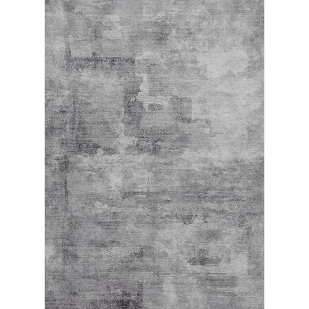 HaiiMeid Monet Light Grey 5 ft. x 7 ft. Modern Abstract Area Rug ...