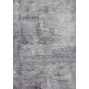 HaiiMeid Monet Grey/Red 5 ft. x 7 ft. Modern Abstract Area Rug ...