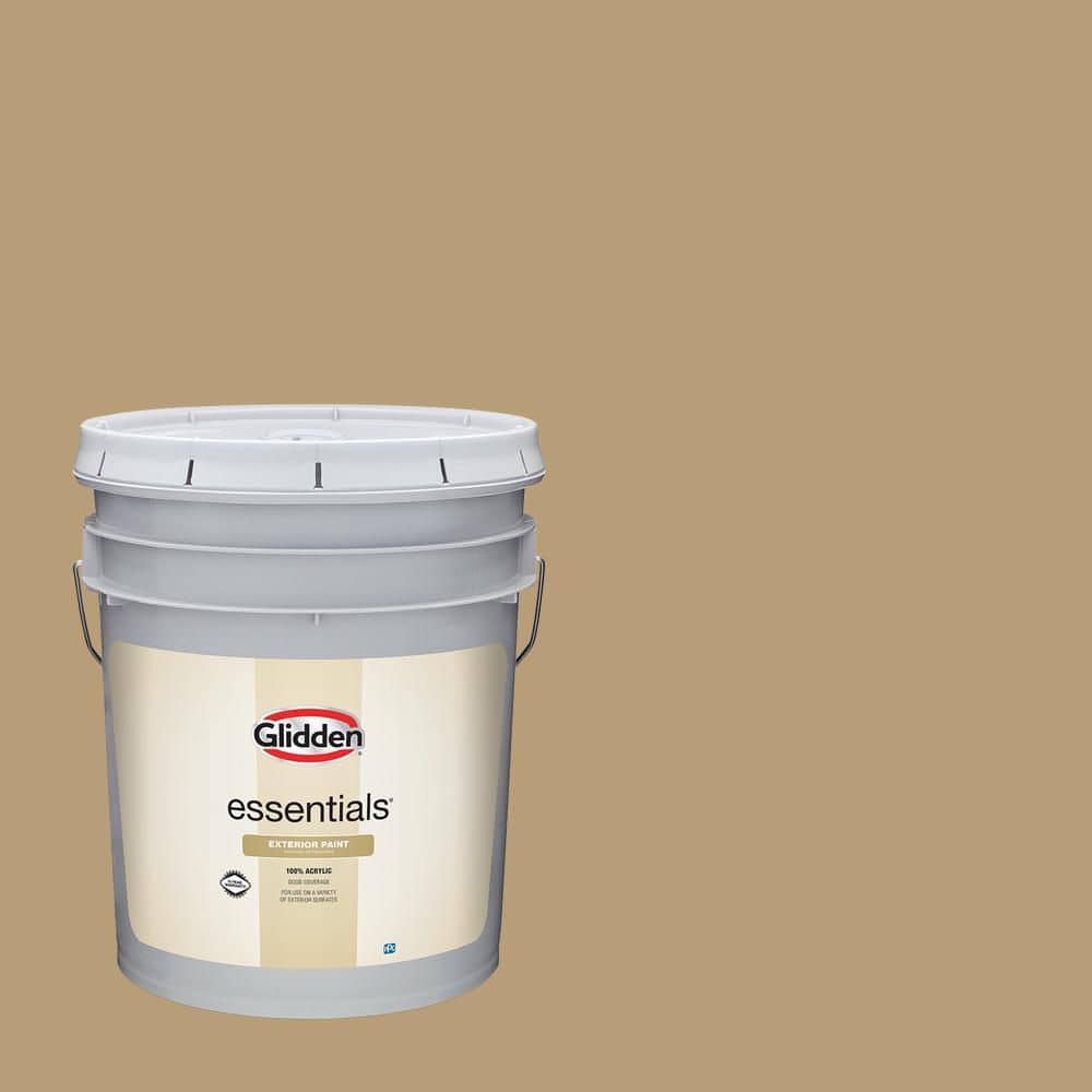 Glidden Essentials 5-gal. PPG1086-5 Earthy Ocher Flat Exterior Paint ...